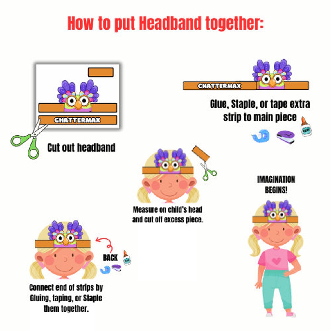 Bluey Headband, Bluey Friends, Birthday Hats, Coloring - Etsy