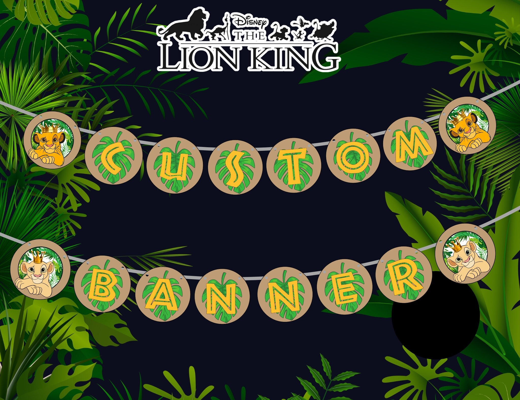 DIGITAL FILE. Lion King Custom Printable Banner, Birthday, Any Occasion,instant Download, Boy ...