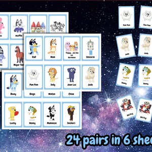 DIGITAL FILE .bluey Memory Card Game Printable, Matching Game, Matching ...