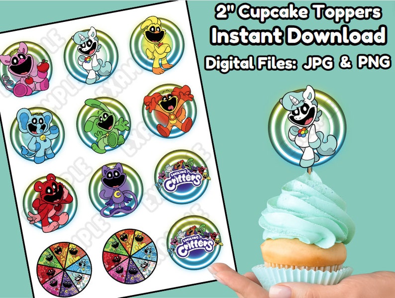 Smiling Critters Cupcake Toppers, Birthday Party, Poppy Playtime ...