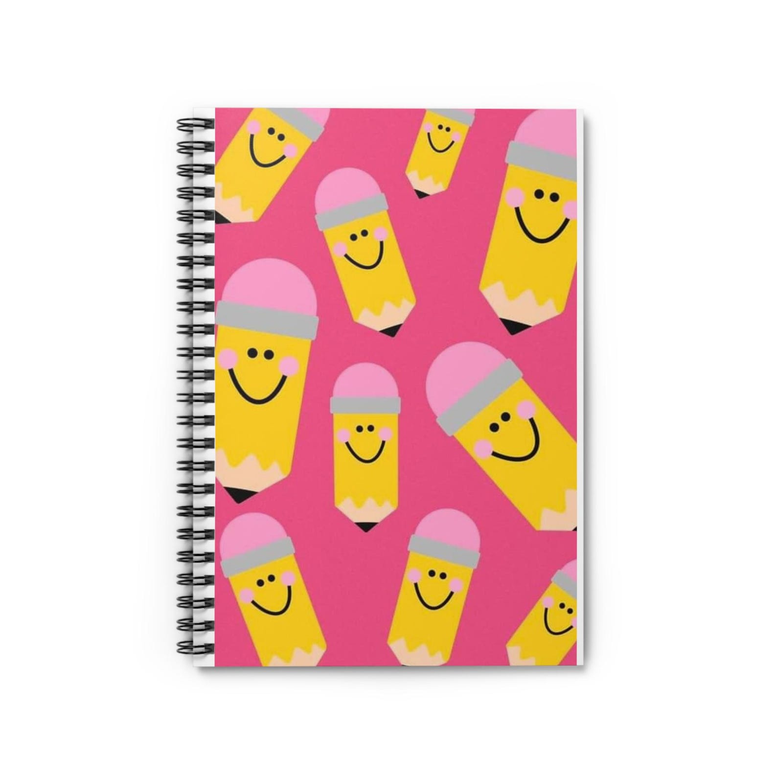 Teacher Note Pad Happy Pencils Spiral Notebook Ruled Line - Etsy