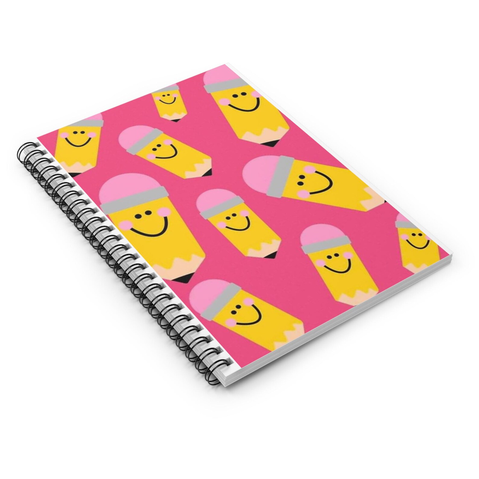 Teacher Note Pad Happy Pencils Spiral Notebook Ruled Line - Etsy