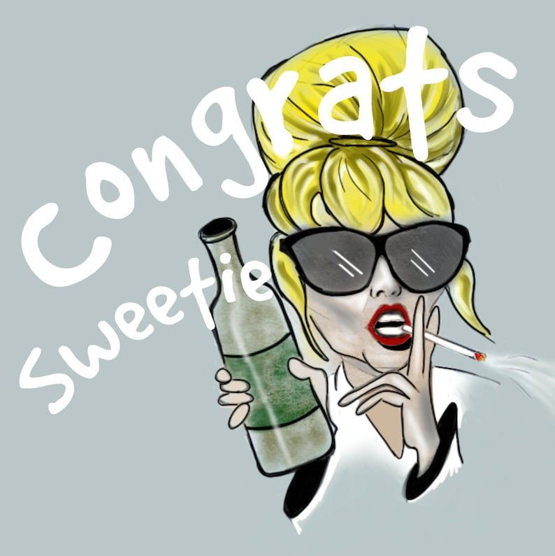 Patsy Ab Fab Caricatures Greetings Cards Congratulations Art - Etsy