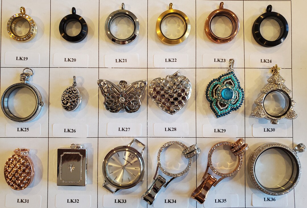 Origami Owl Mini, Medium & Legacy Hinged Round Living Lockets Plus so ...