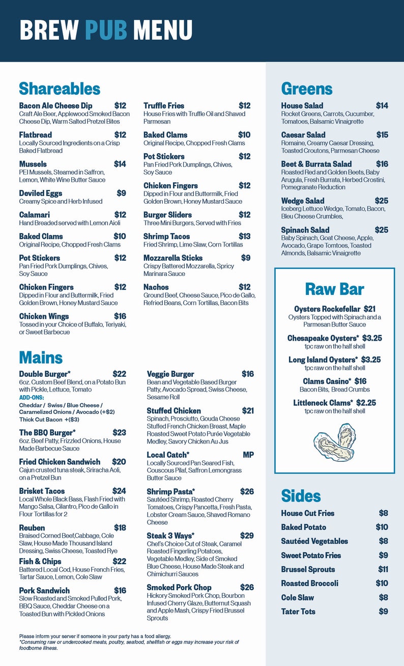 Restaurant Menu Design - Etsy