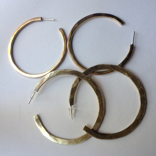 Copper Hoop Earrings XL 3 Inch Hoops - Etsy