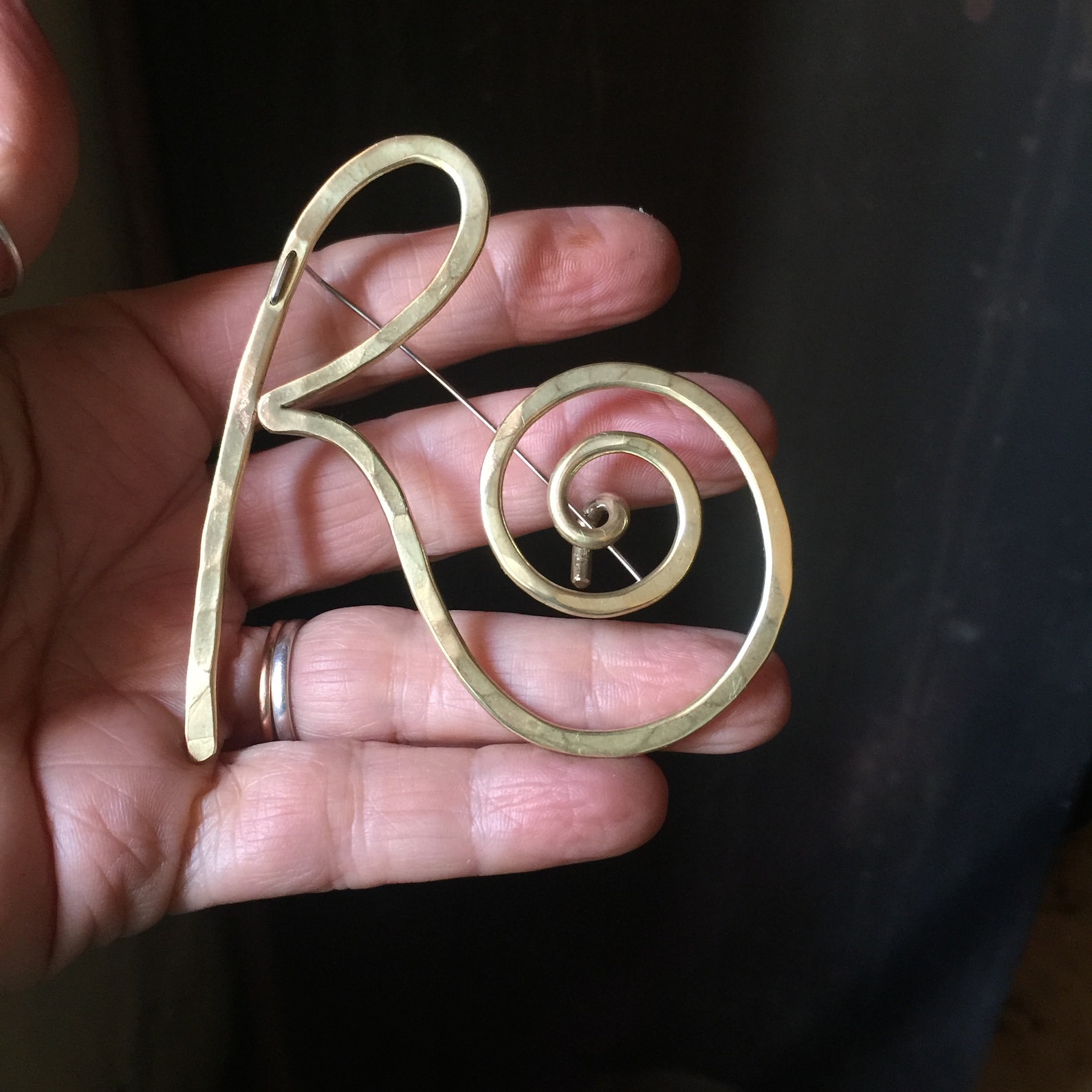 Personalized Single Initial Brooch - Etsy