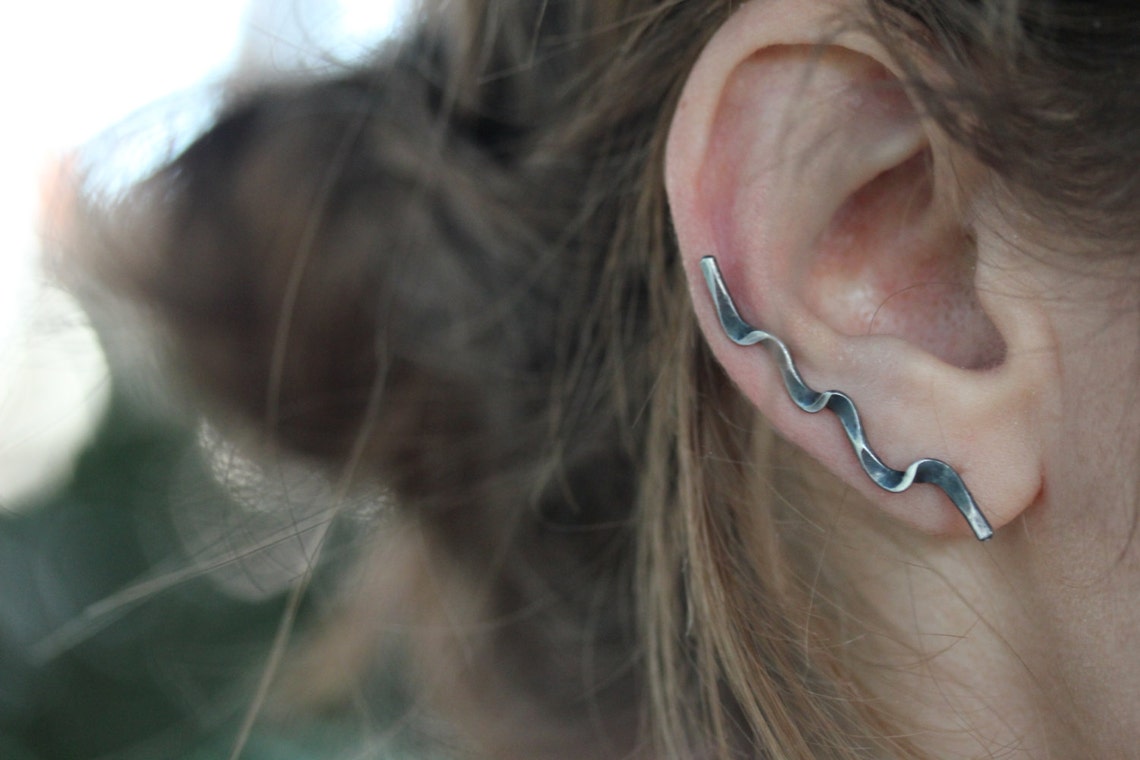 Forged Ear Cuff Earring /sterling Silver Ear Climber EAD2015 / - Etsy