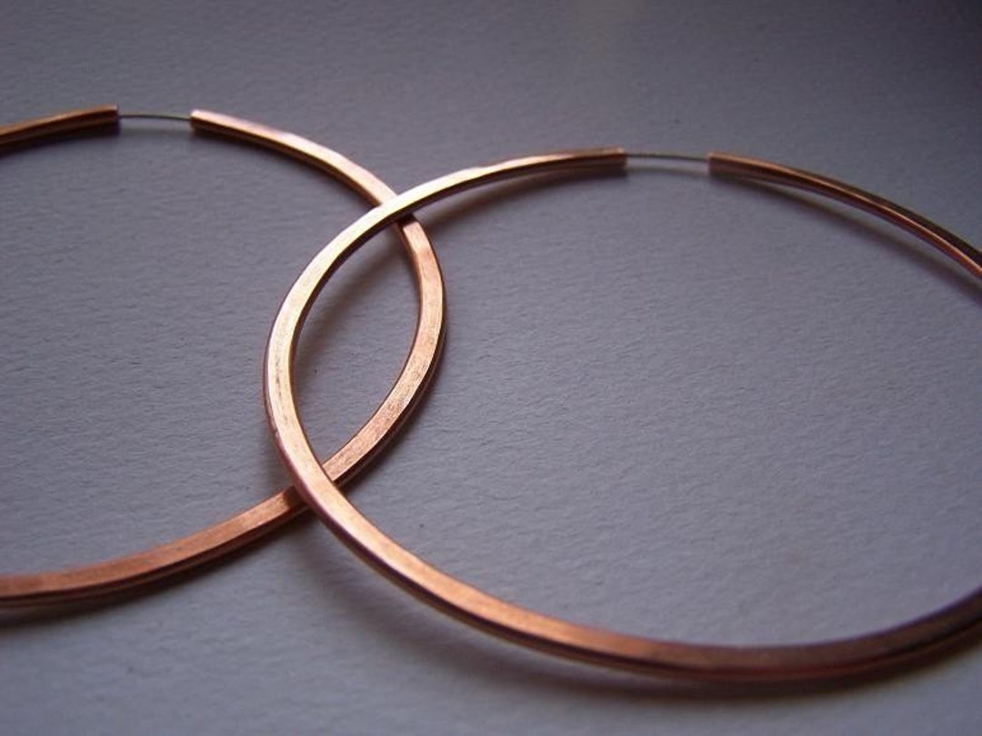 Copper Hoop Earrings - XL 3 Inch Hoops - Etsy