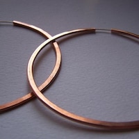 Large Chained Quartz & Copper Hoops - Etsy