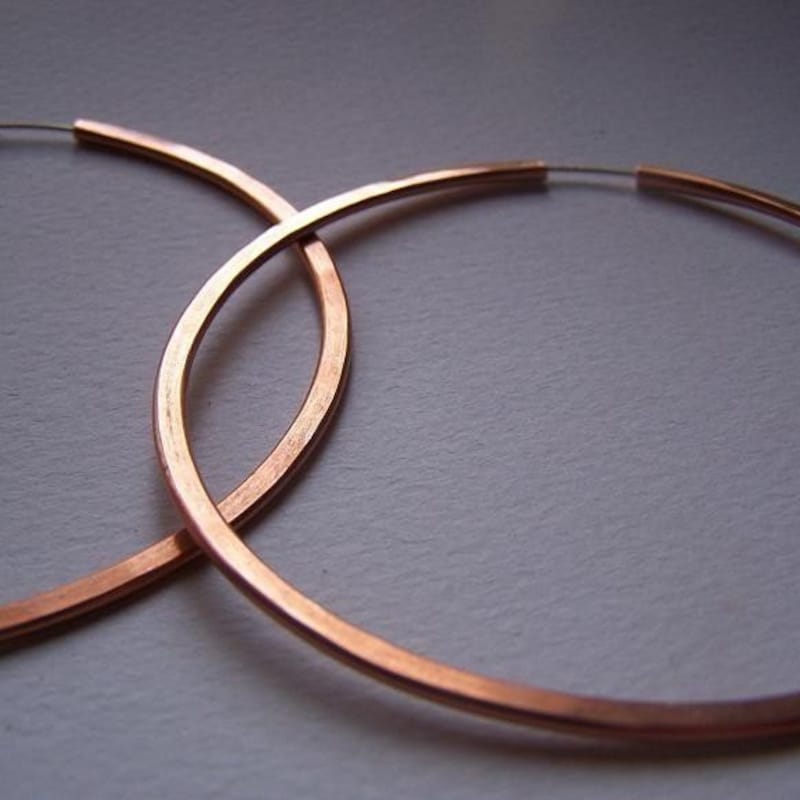 Copper Hoop Earrings - Etsy