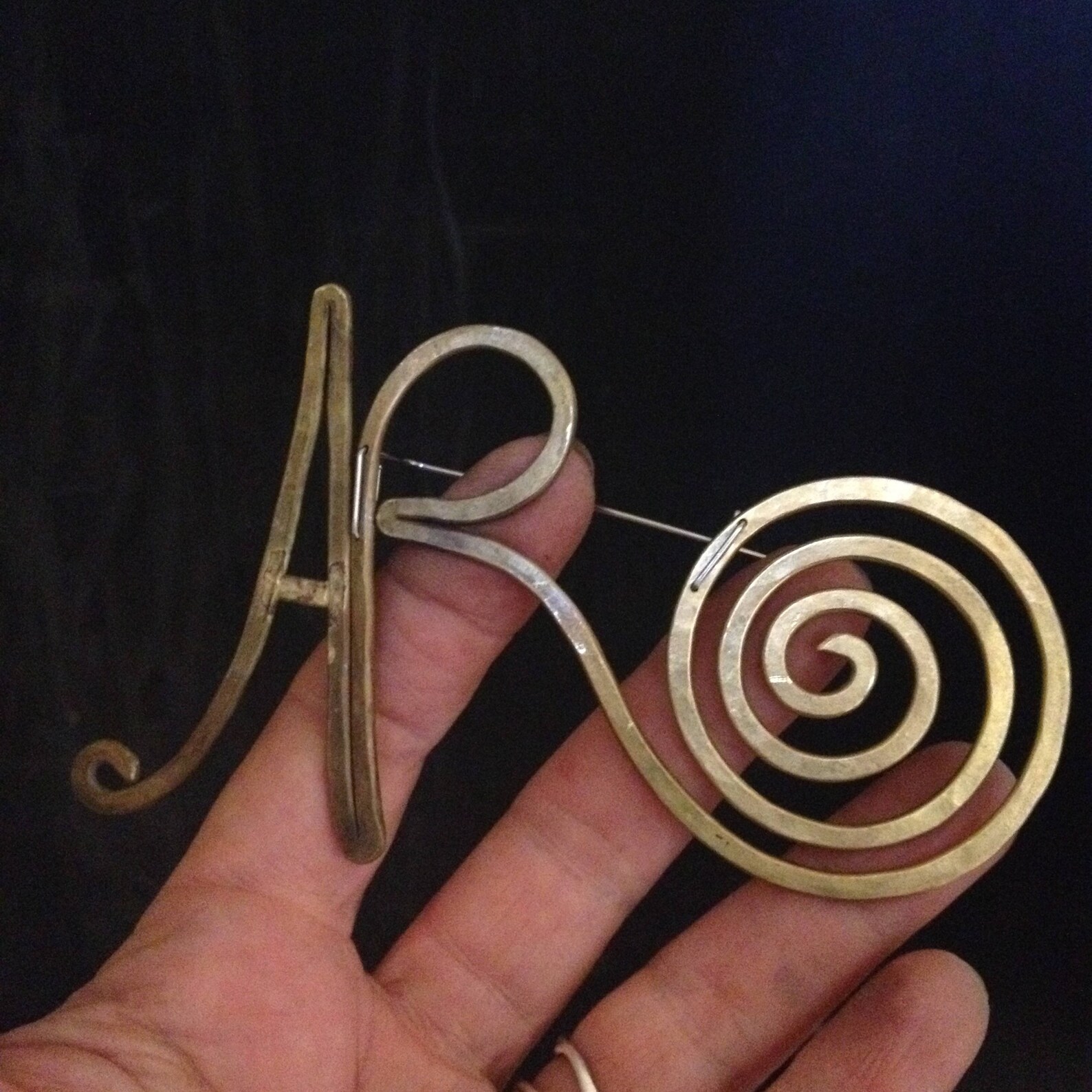 Sterling Silver Personalized Initials Brooch - Etsy