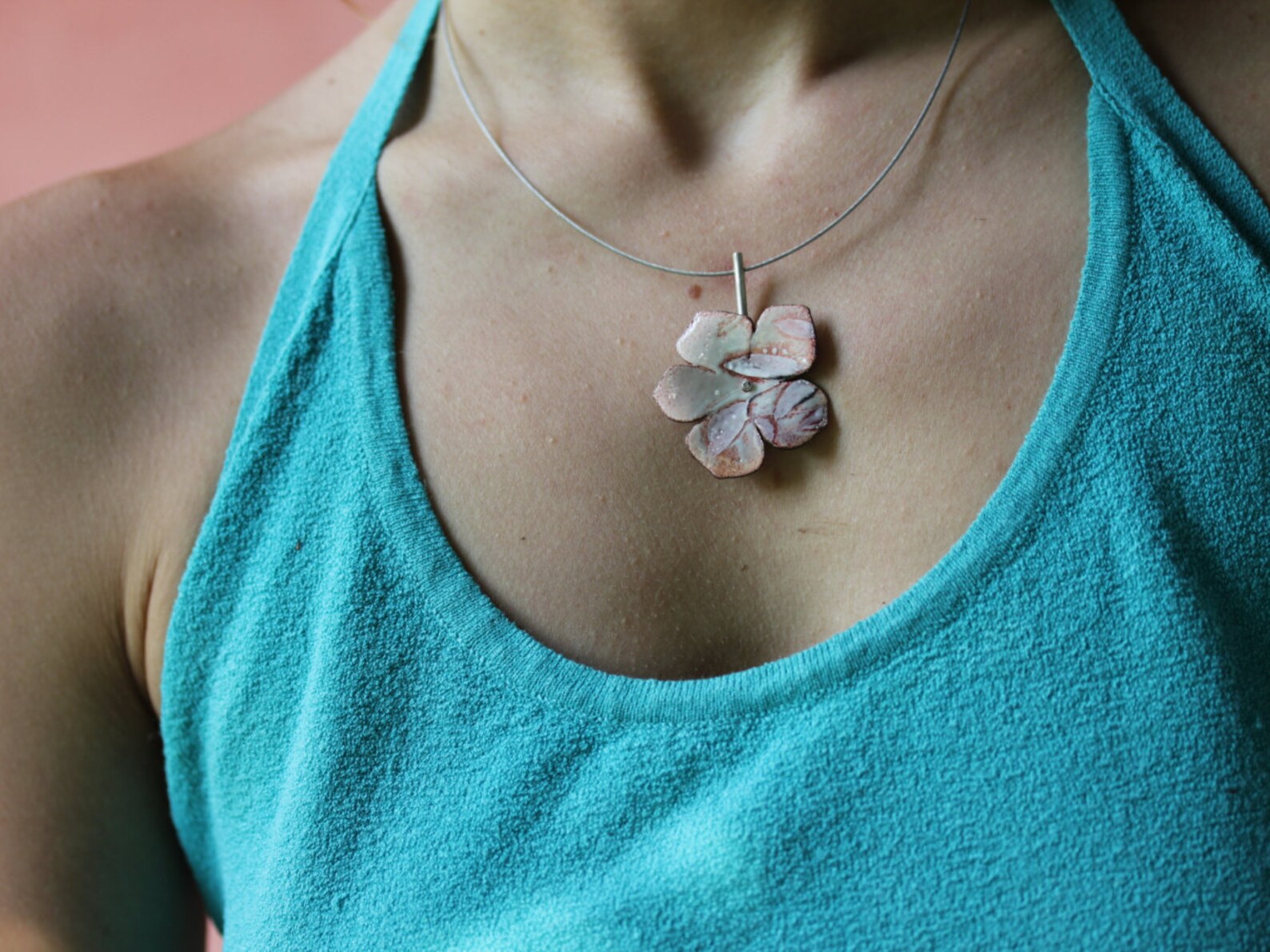 Spring Flower Enamel Pendant - Etsy