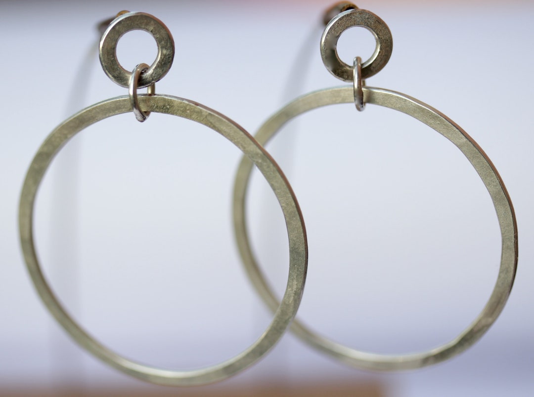 Sterling Silver Hoop Post Earrings - Etsy