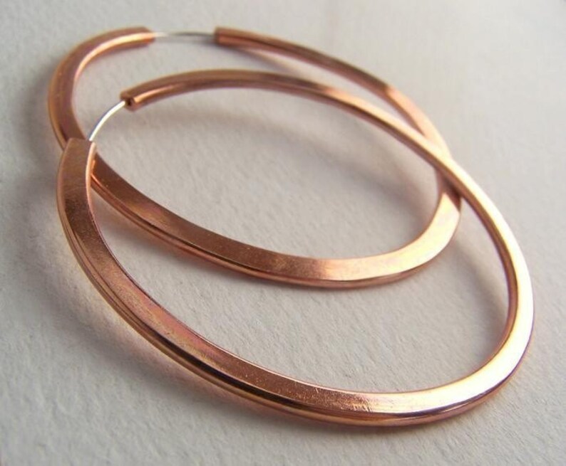 Copper Hoop Earrings 2 Inch Endless Copper Hoops - Etsy