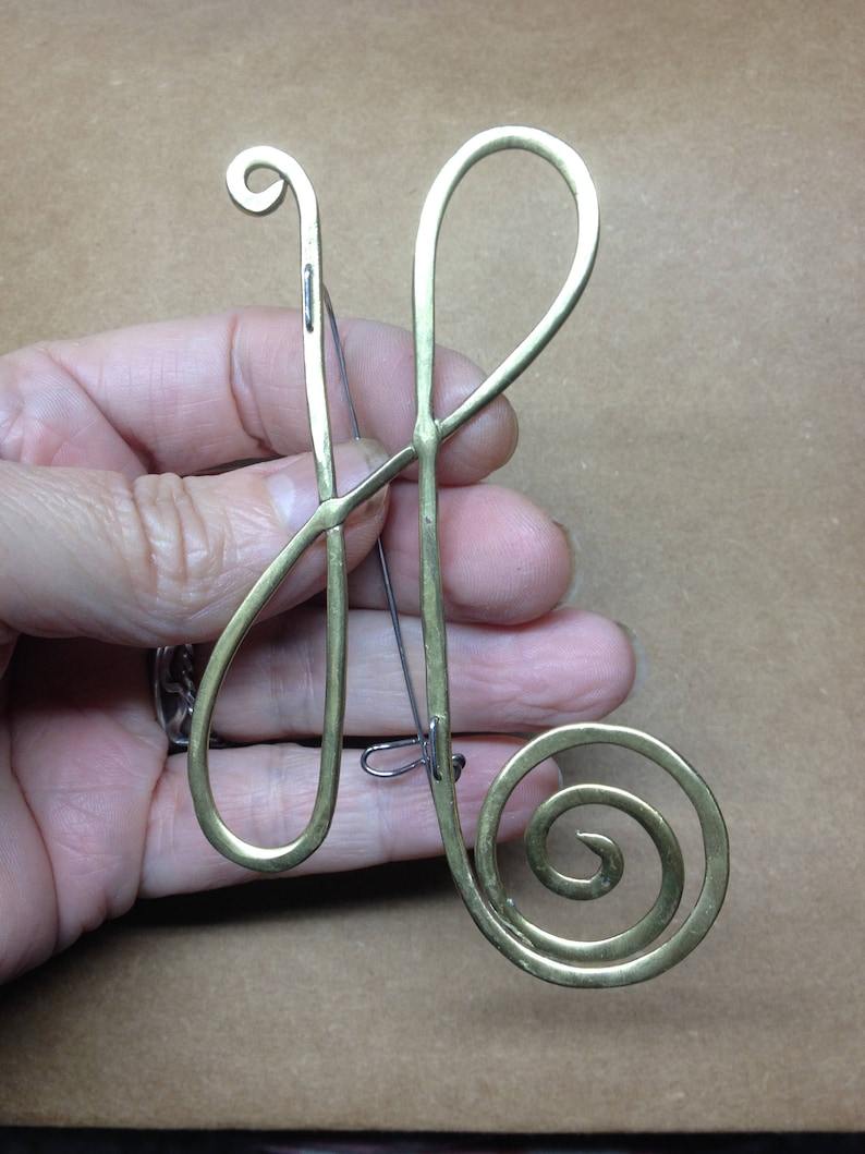 Personalized Single Initial Brooch - Etsy