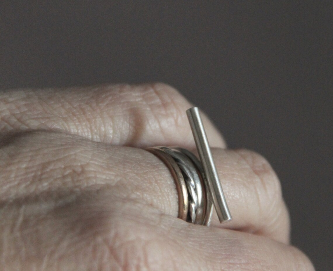 Sterling Silver Bar Ring | Etsy