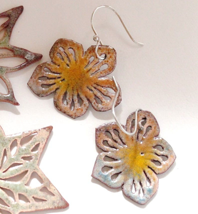 Multi Flower Enamel Earrings - Etsy