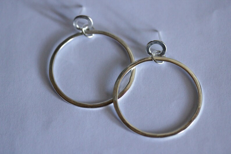 Sterling Silver Three Circles Hoop Earrings - Etsy
