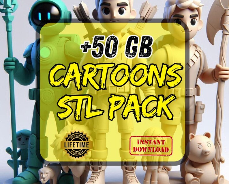 Cartoon STL Mega Pack for 3D Printing: 50GB of Cartoon Characters ...