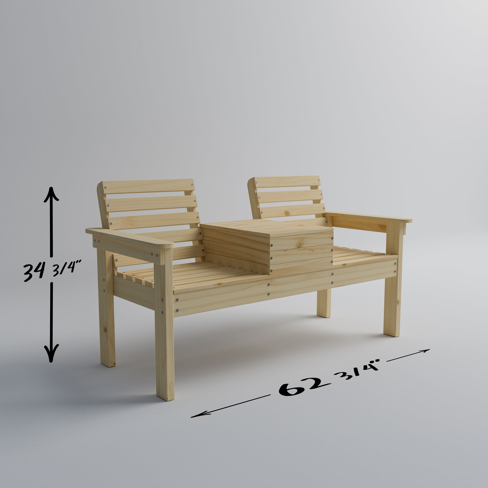 2 Seat Bench Table Outdoor Build Plans (digital Download) - Etsy