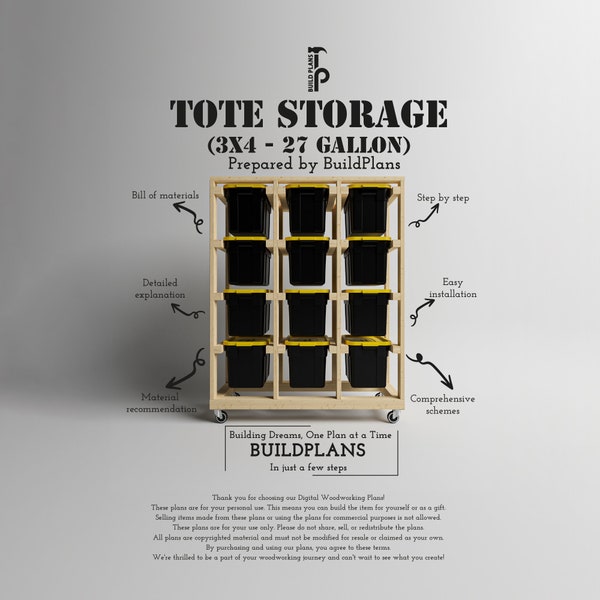 Tote Storage Plans - Etsy