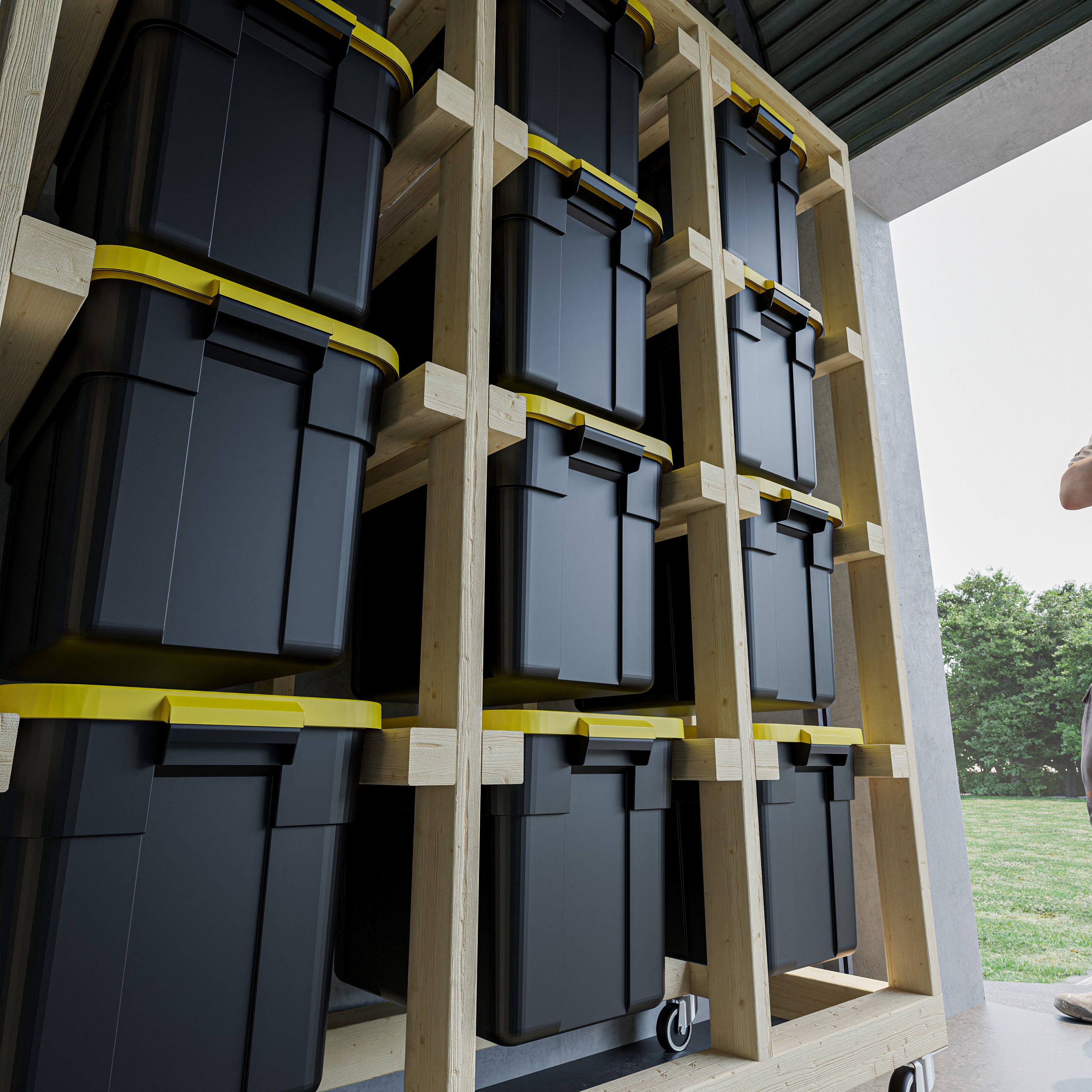 Tote Storage Shelf Garage Shelves Plans 27 GAL 3x4 Digital Build Plans ...