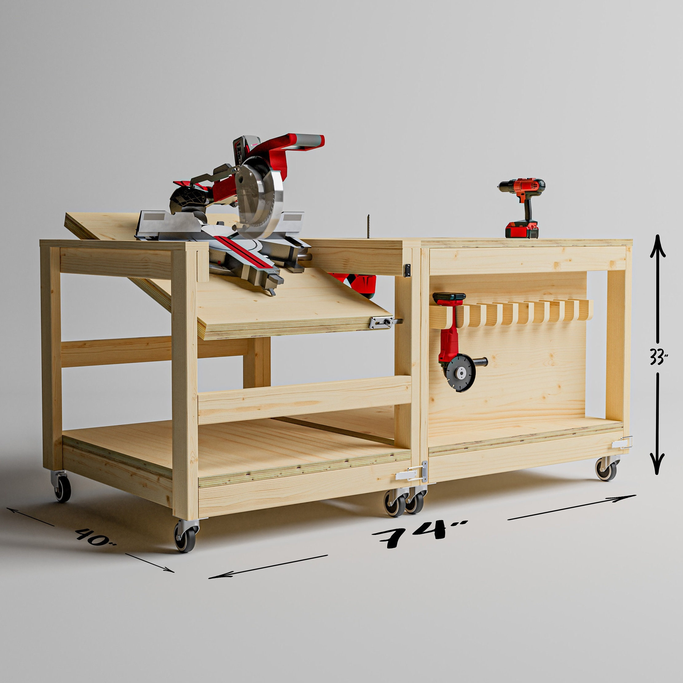 Milwaukee Miter Saw Flip Top Workbench Plan - Digital Build Plans - Etsy