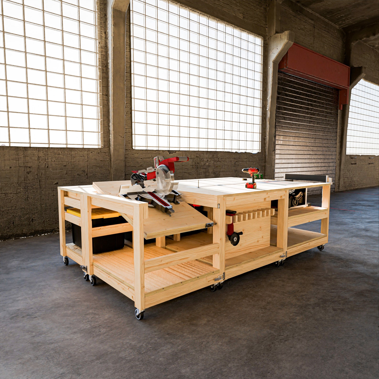 Milwaukee Workbench Set With Storage Plans - Tote Storage 27 Gal ...