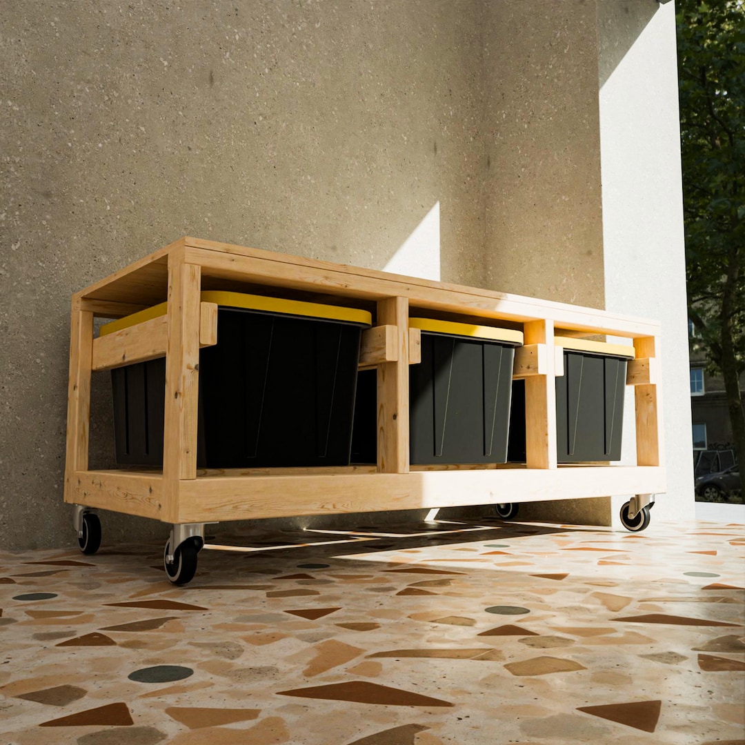 Garage Workbench & Bin Storage Plans - 27 Gallon HDX (digital Build ...