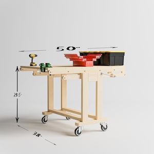 Transforming Shelf Workbench - Convertible Shelf Table on Wheels Build ...