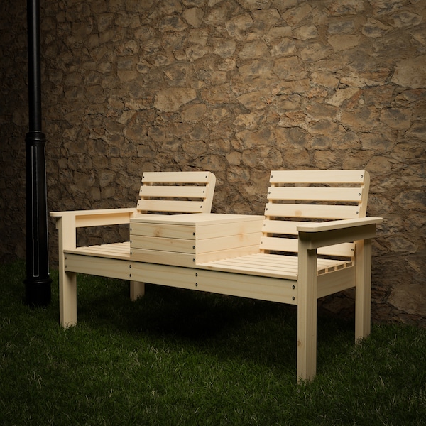 Outdoor Double Bench - Etsy