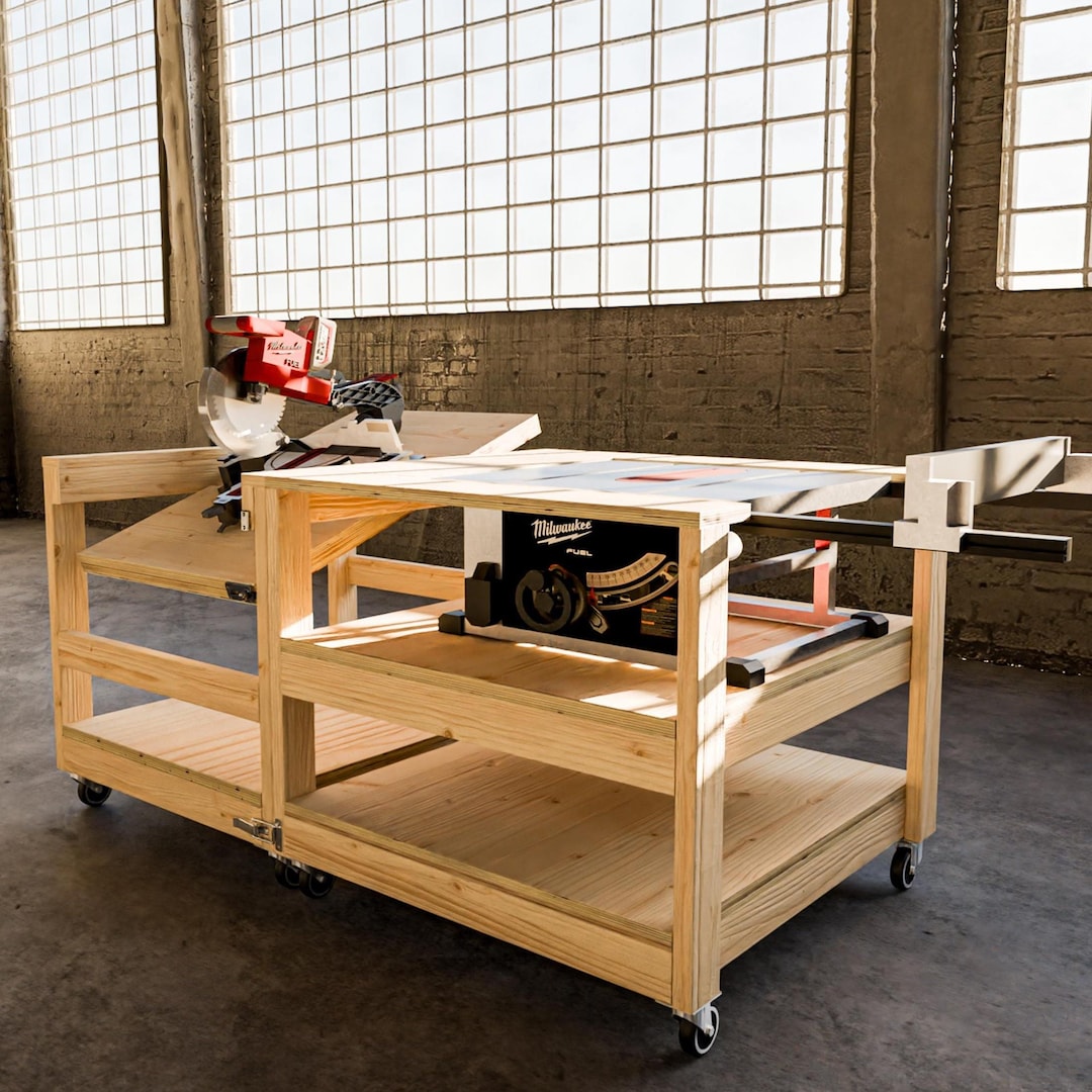 Milwaukee Miter Saw Flip Top Workbench Plan - Digital Build Plans - Etsy