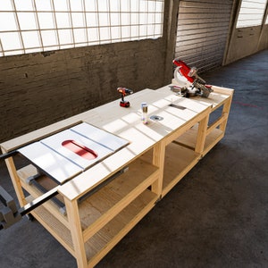All in One Workbench - DIY Build Plans for Milwaukee Miter Saw Table ...