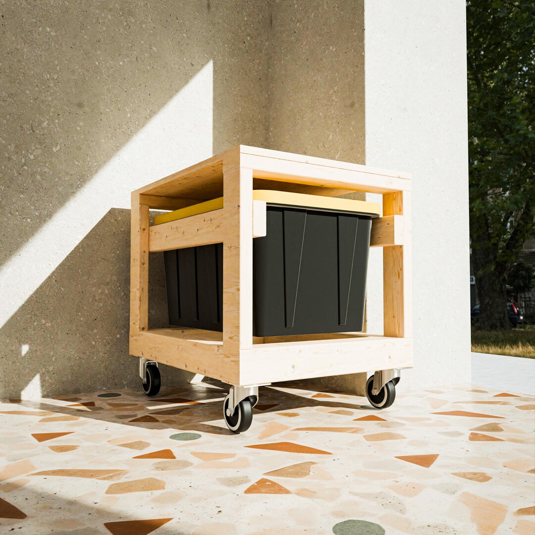 Mobile Workbench - Modular Storage Bench Plans - 1x1 27 Gallon HDX ...