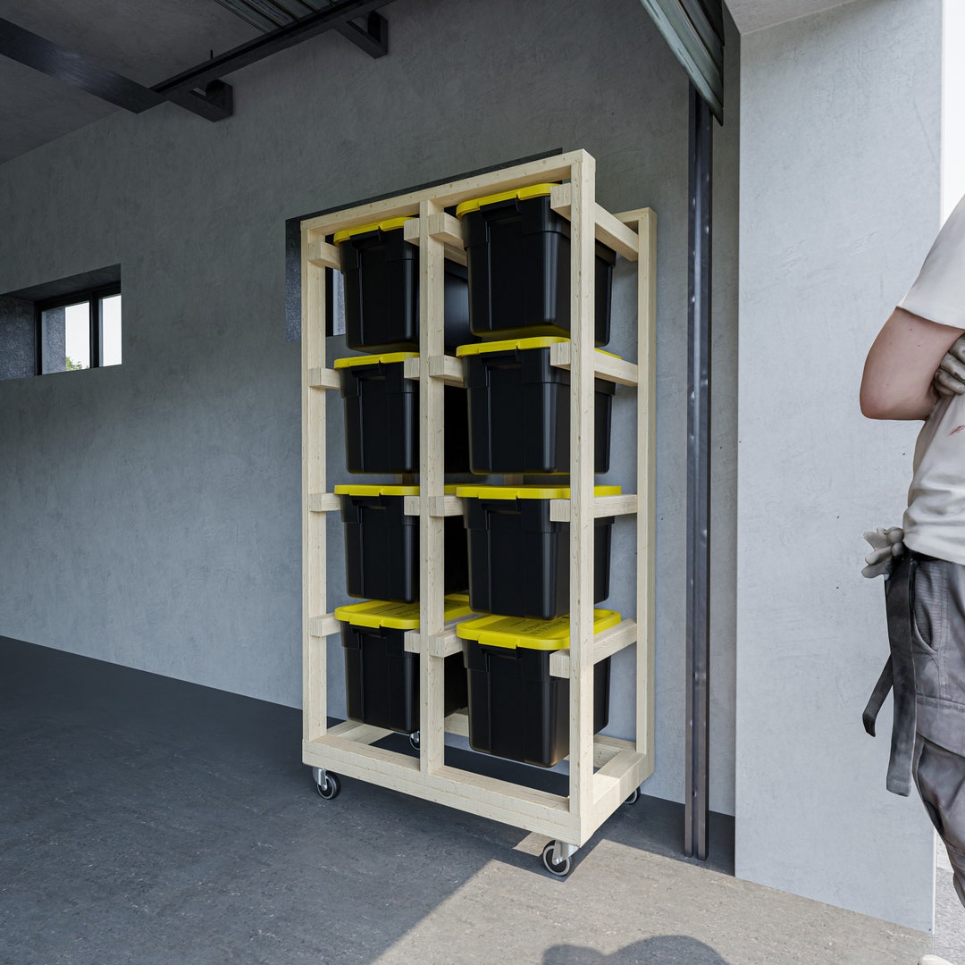 Tote Storage Shelf - Mobile Storage - 27 GAL - (2x4) - Digital Build ...
