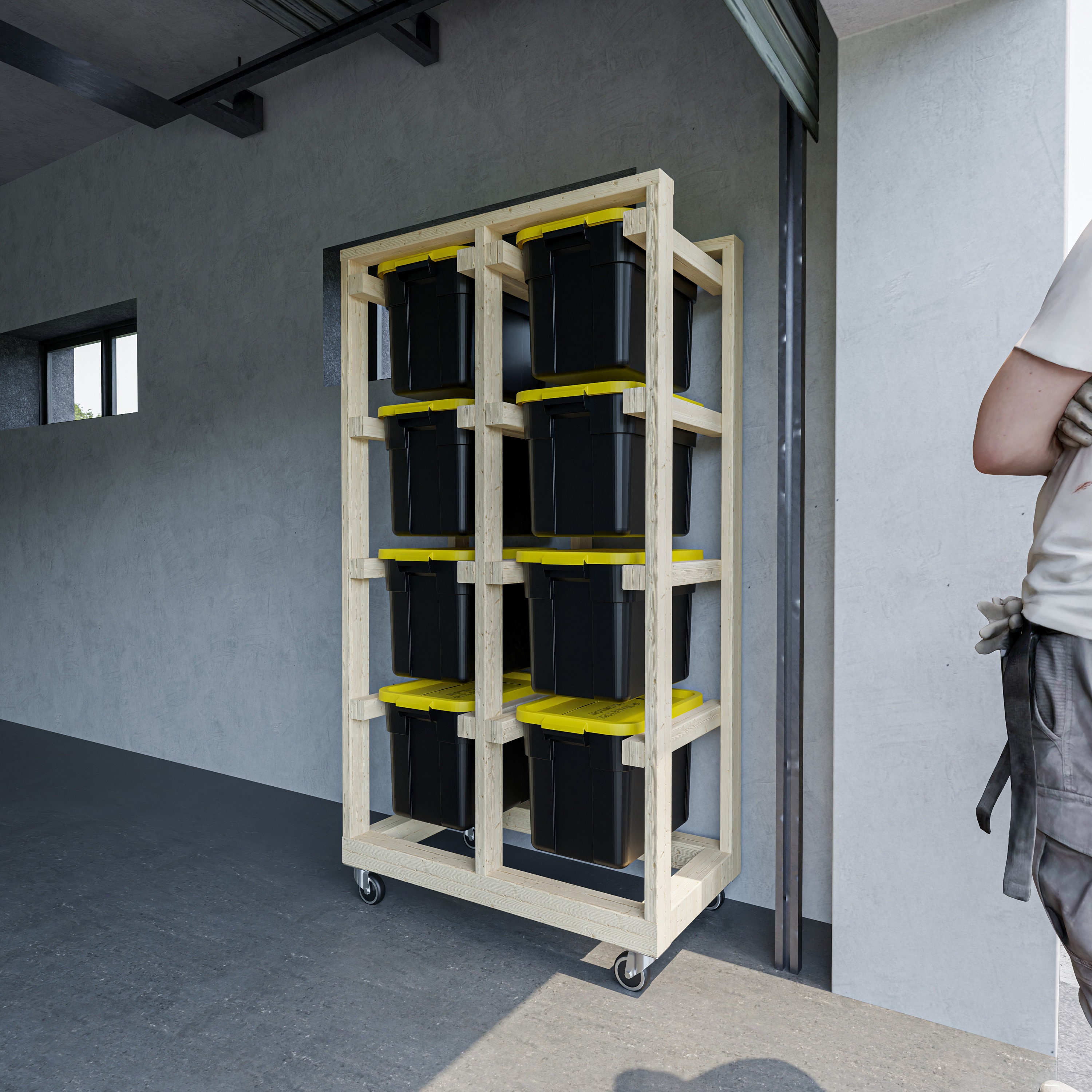 Tote Storage Shelf - Mobile Storage - 27 GAL - (2x4) - Digital Build ...