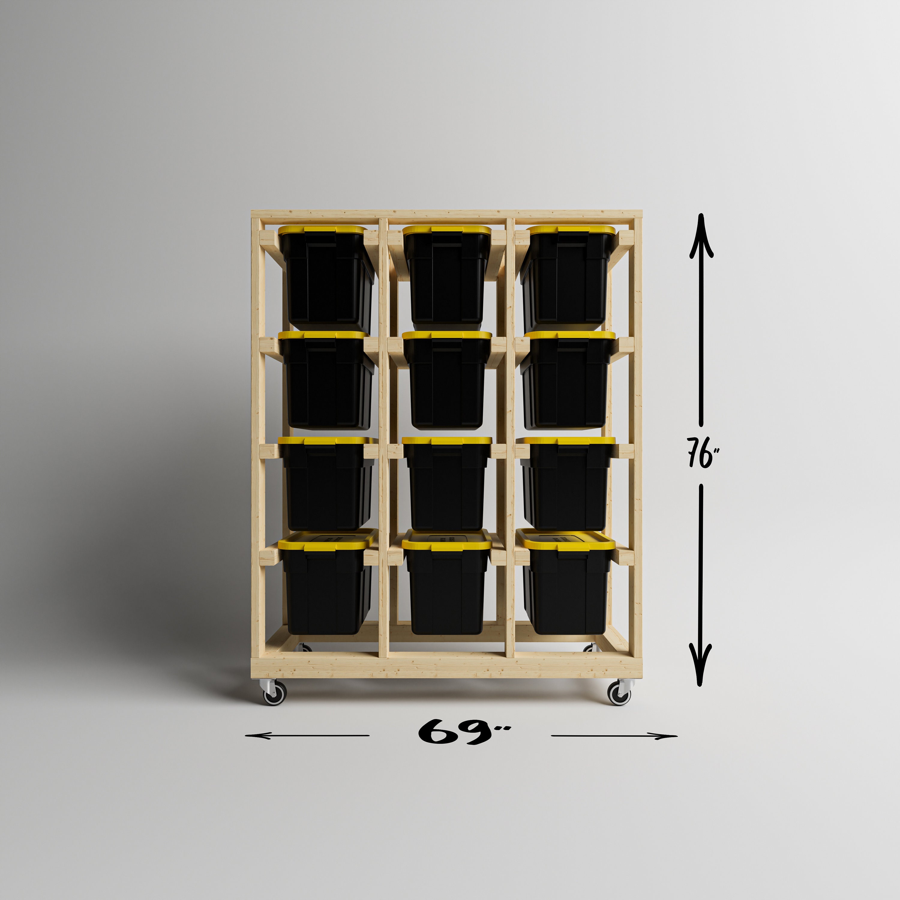 Tote Storage Shelf Garage Shelves Plans 27 GAL 3x4 Digital Build Plans ...