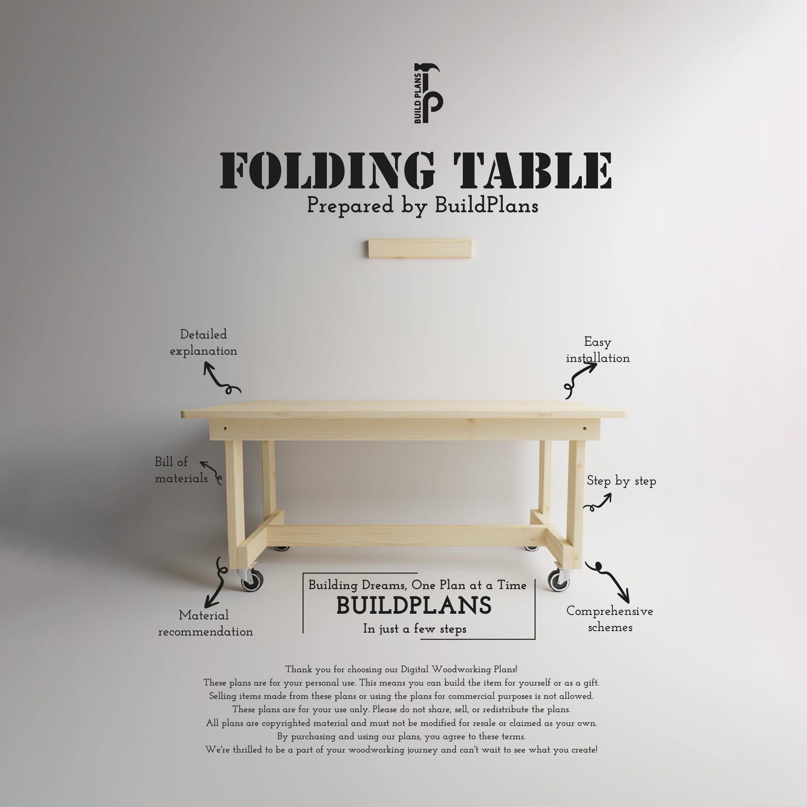 Wall-mounted Folding Workbench on Wheels DIY Plans Digital Build Plans ...