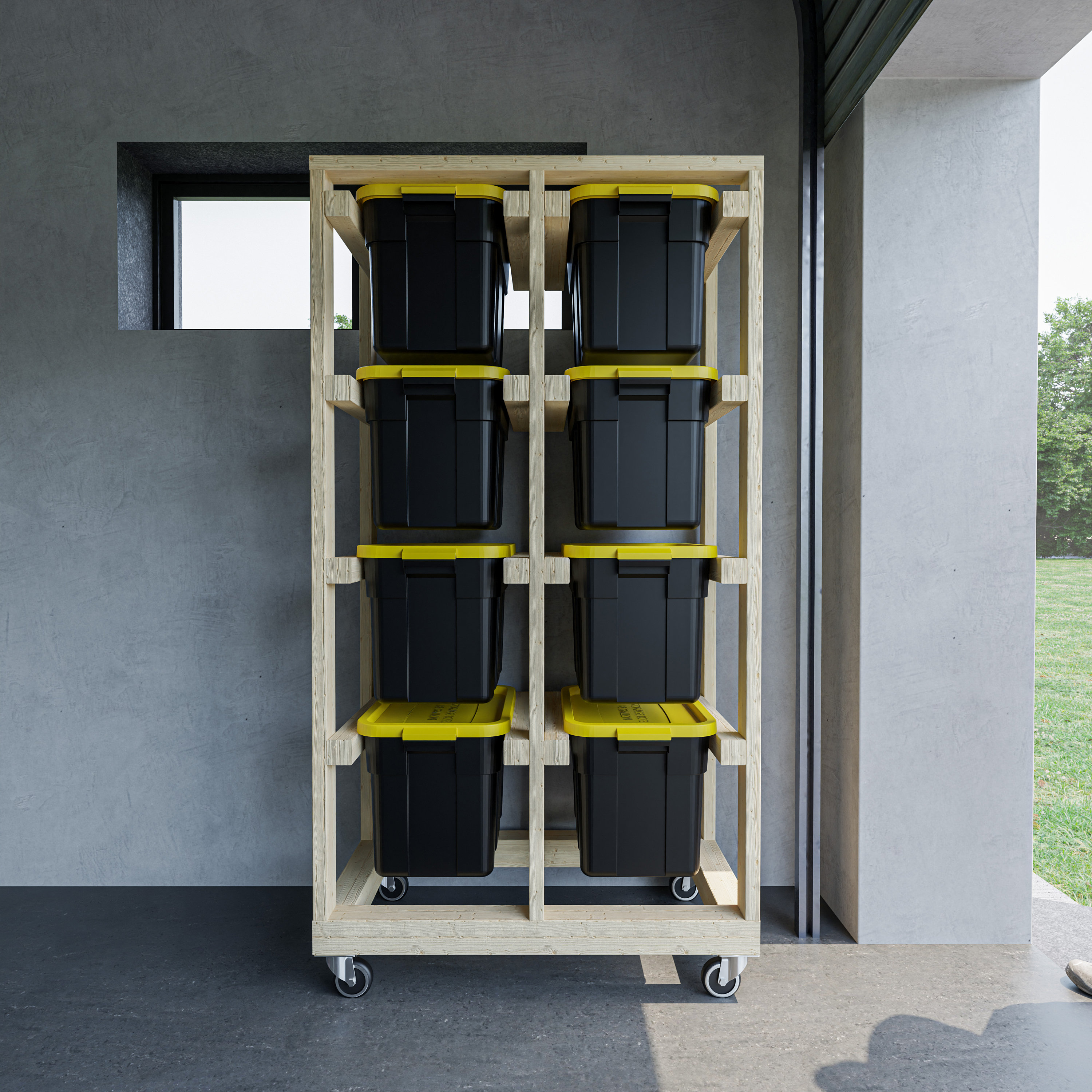 Tote Storage Shelf - Mobile Storage - 27 GAL - (2x4) - Digital Build ...