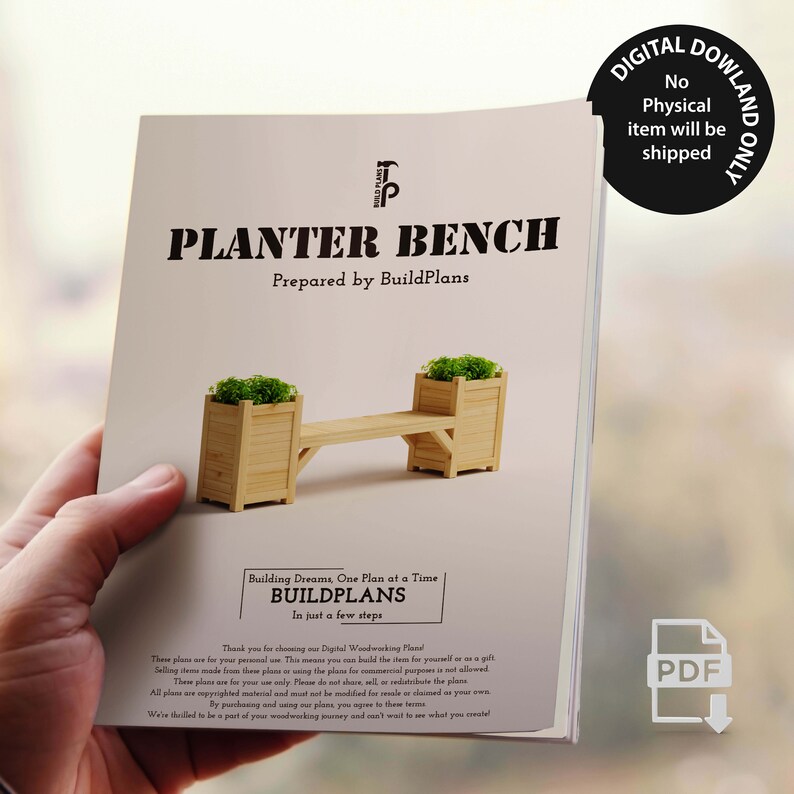 Planter Bench DIY Plans – Outdoor Garden Bench (digital Download ...