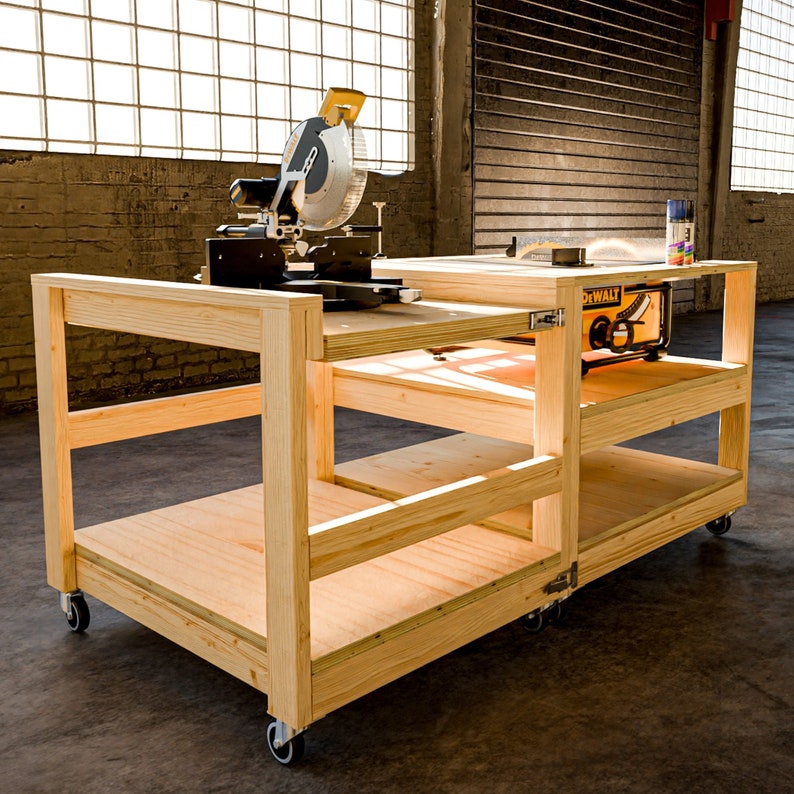 Table Saw Workbench Plans Flip-top Workbench Digital Build Plans Cutter ...