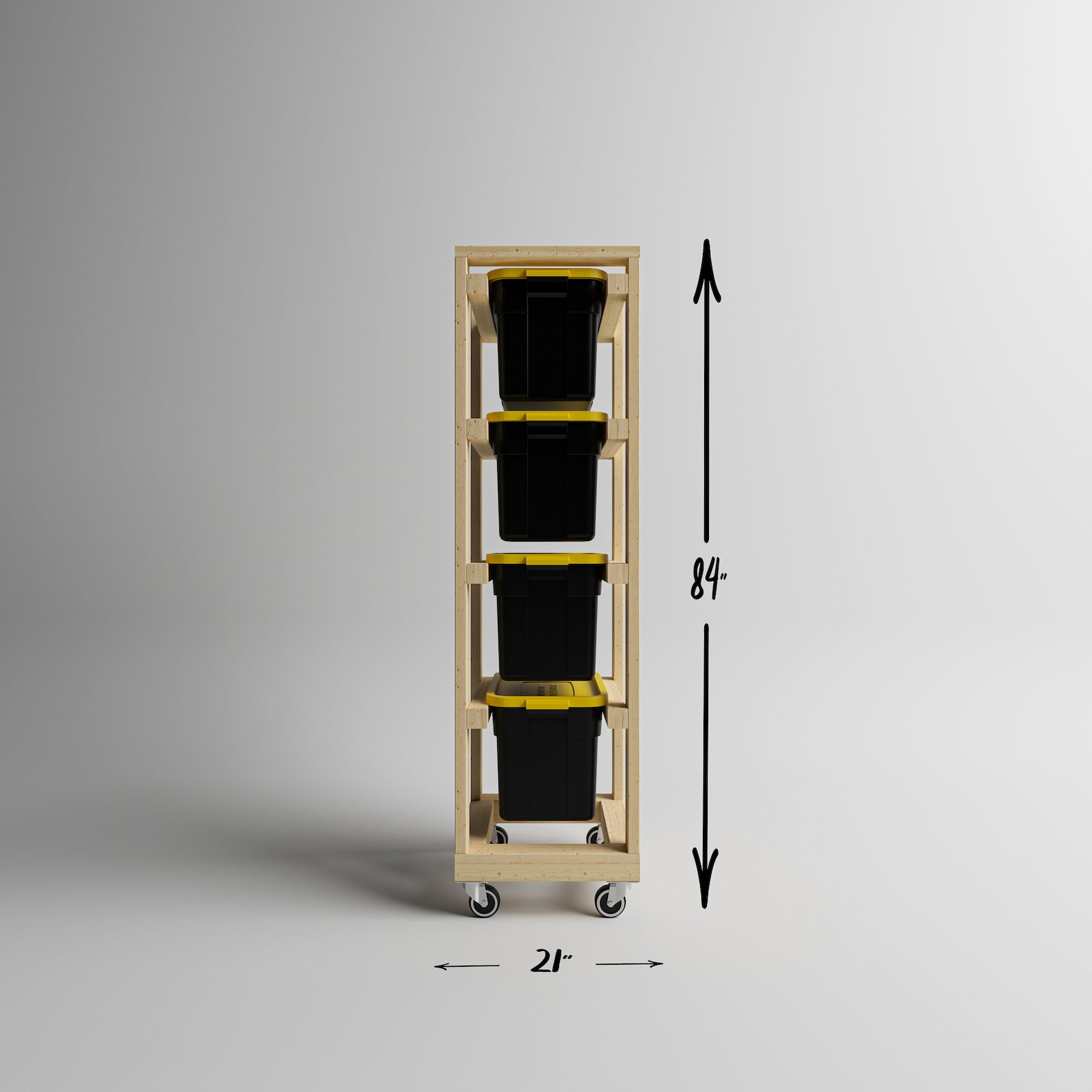 Digital Tote Storage Plans: Mobile Garage Rack, Rolling Tutorial, DIY ...