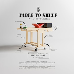 Transforming Shelf Workbench - Convertible Shelf Table on Wheels Build ...