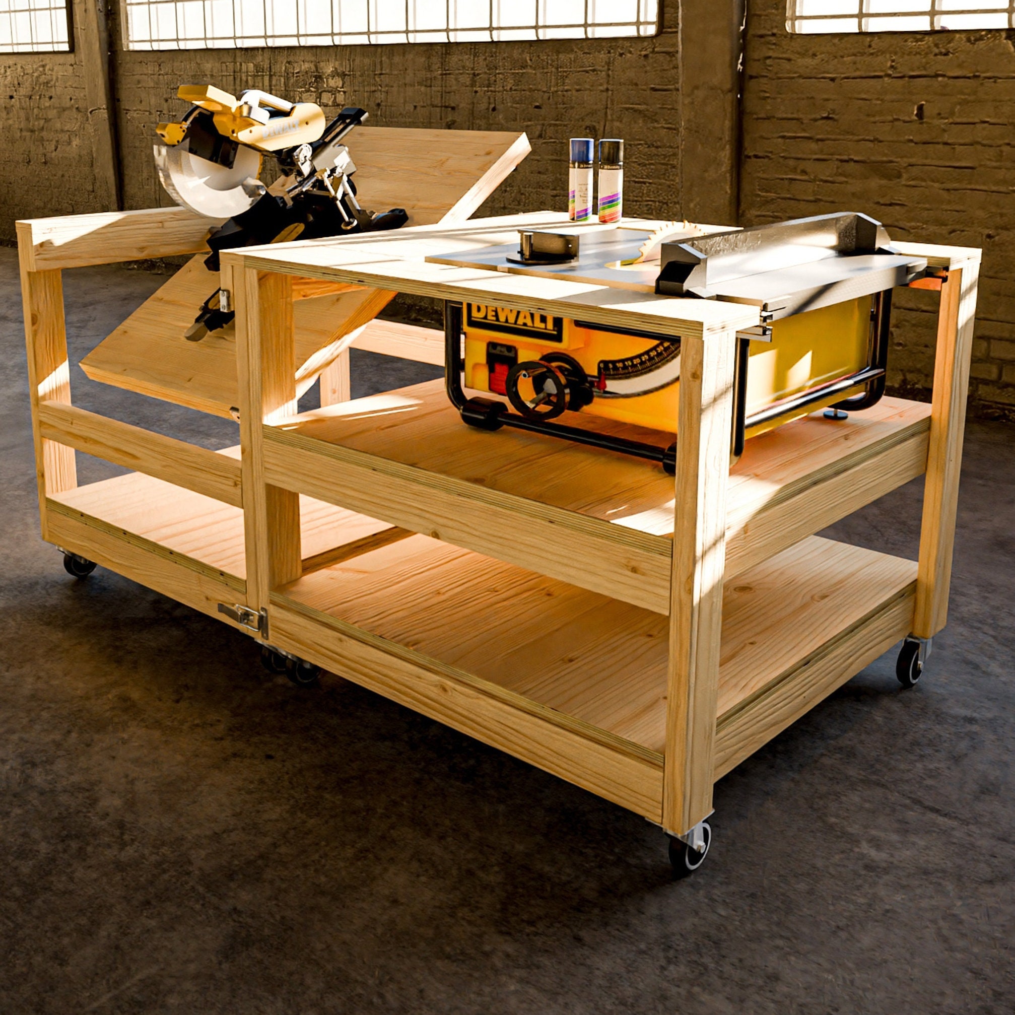 Table Saw Workbench Plans Flip-top Workbench Digital Build Plans Cutter ...