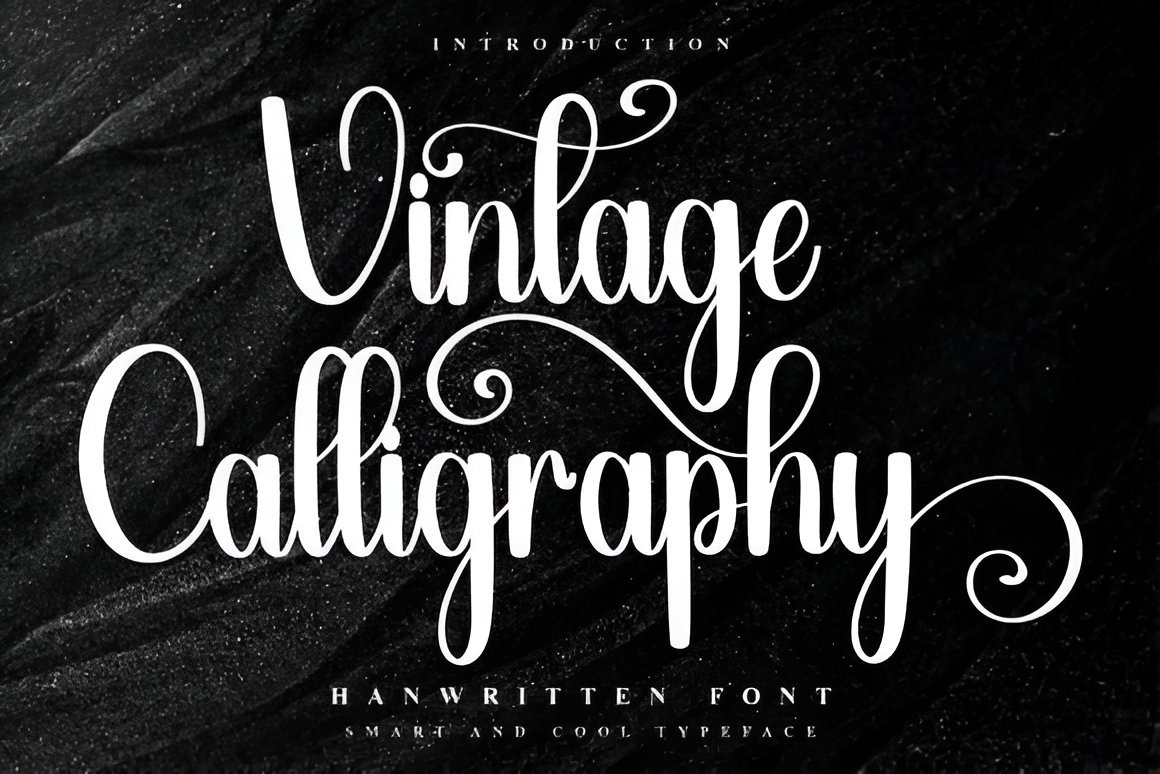 Vintage Calligraphy Font Digital Download, Elegant Script Typeface ...