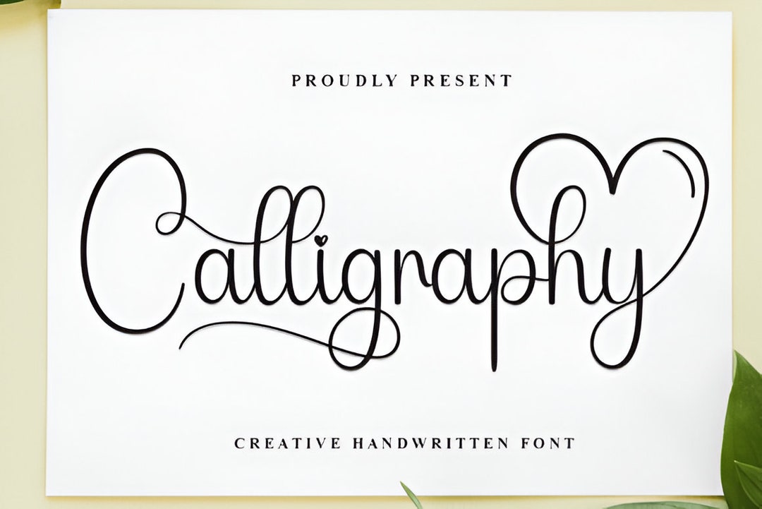 Calligraphy Font Digital Download, Elegant Script Typeface, Handwritten ...