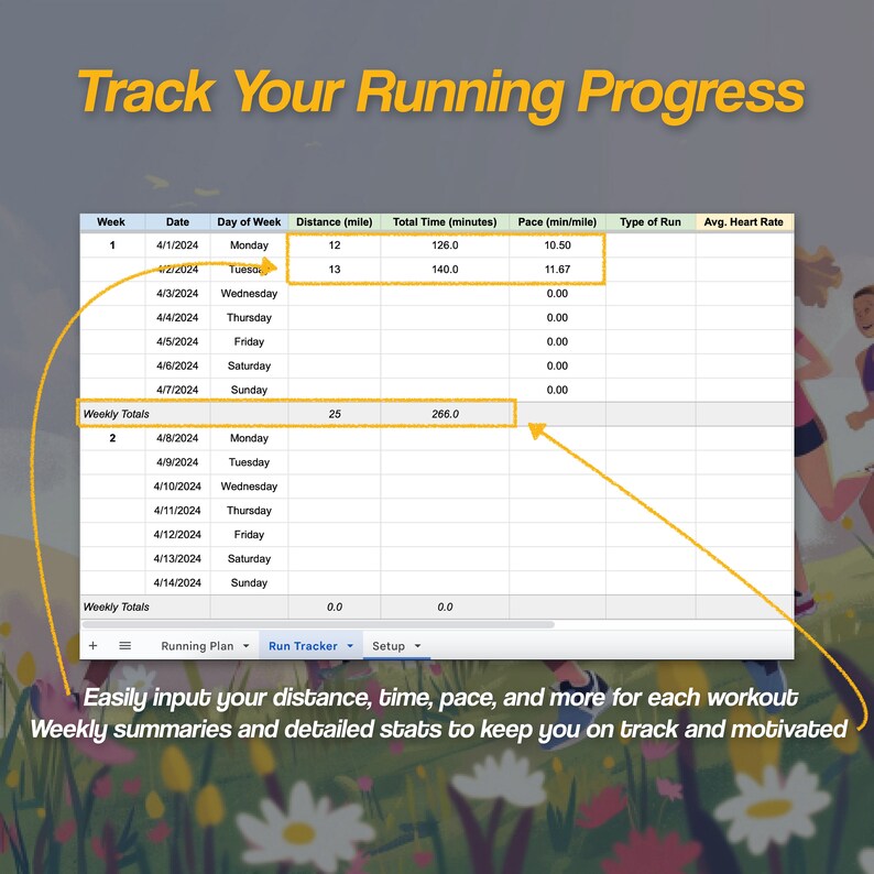 Customizable 8-week Beginner Running Plan | Dynamic Google Sheets | Run ...