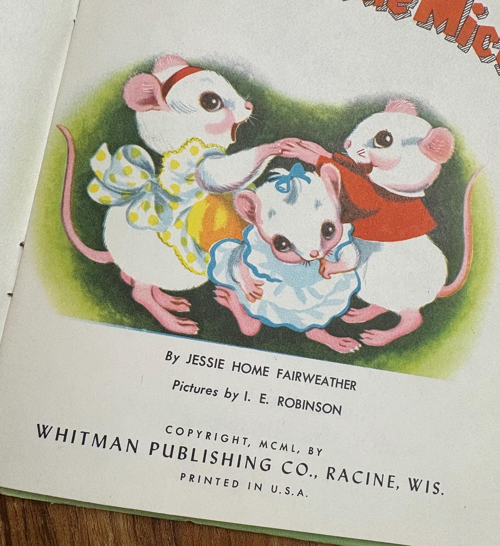 Vintage Childrens Book Tell A Tale Three Little Mice 50s 1st Edition ...