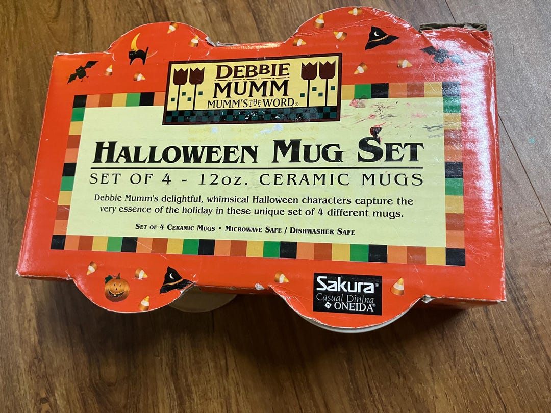 Rare Set of 3 Vintage Debbie Mumm Halloween Mugs - Etsy